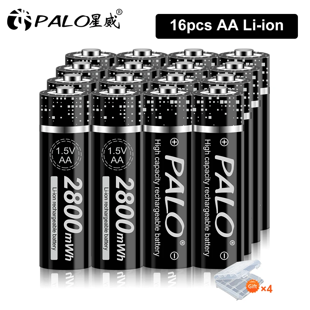PALO 2 20pcs 1.5V AA Li ion bateria recarregável 2800mWh AA 1.5V bateria de lítio para brinquedo ...