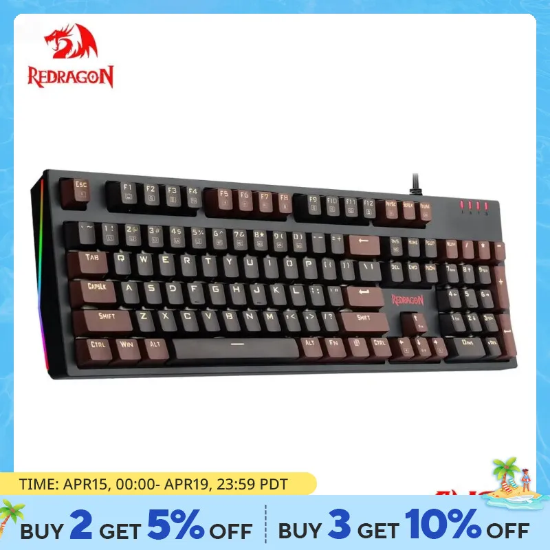 REDRAGON-AMSA-K592-USB-Mechanical-Gaming-Keyboard-Blue-Switch-Led ...