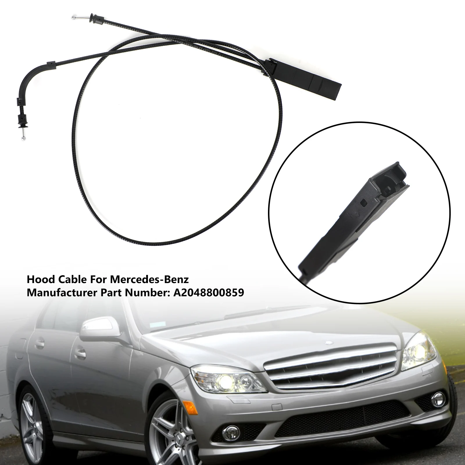 Artudatech Engine Hood Release Front Cable A2048800859 For Mercedes ...