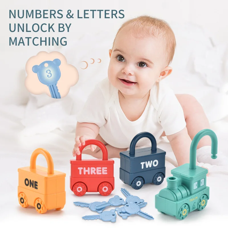 Children's Unlocking Toy Set Car Lock, Montessori Education Letter ...