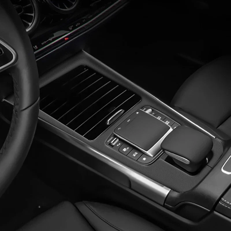 ABS Leather Wrap Car Center Console Gearshift Panel Protective Cover ...