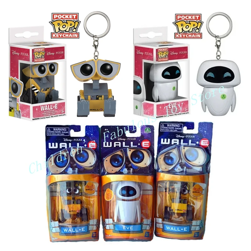 FUNKO Pocket Disney Keychains Pixar Film Wall-E Robot EVE Keychain Toy ...