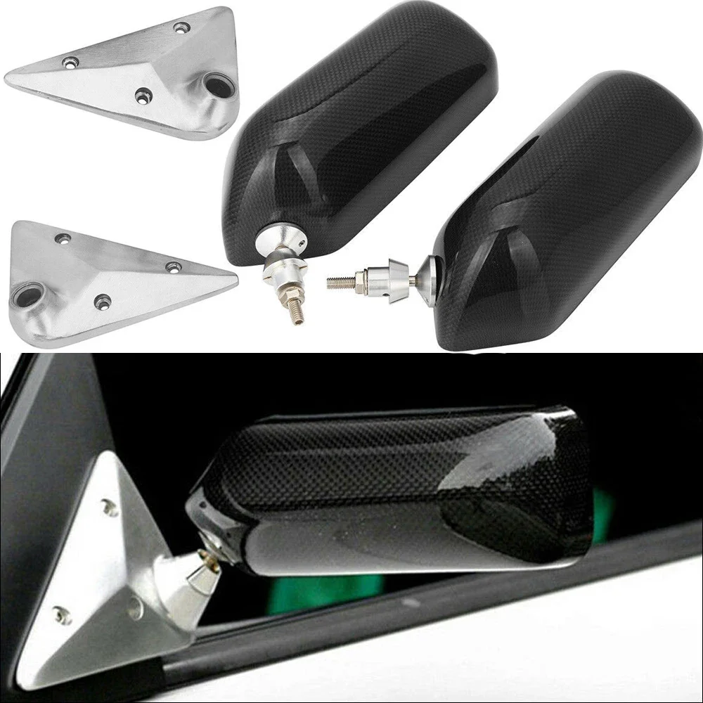 Universal-2psc-Blue-Mirror-Surface-Metal-Bracket-Rear-View-Mirror-New ...