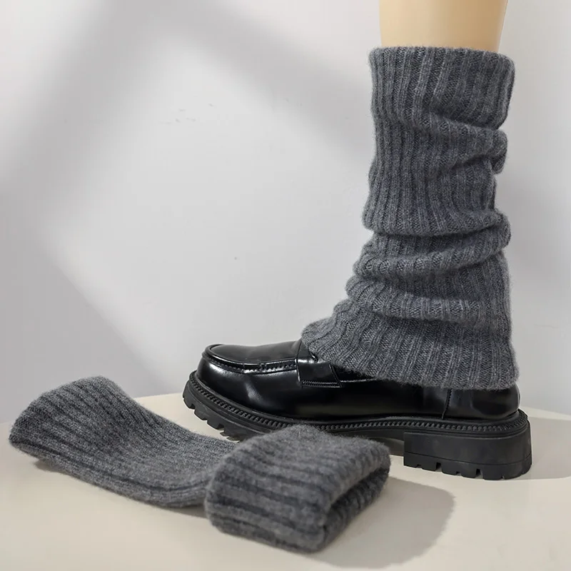 100% cashmere socks for women fall and winter knitted knee boots thigh ...