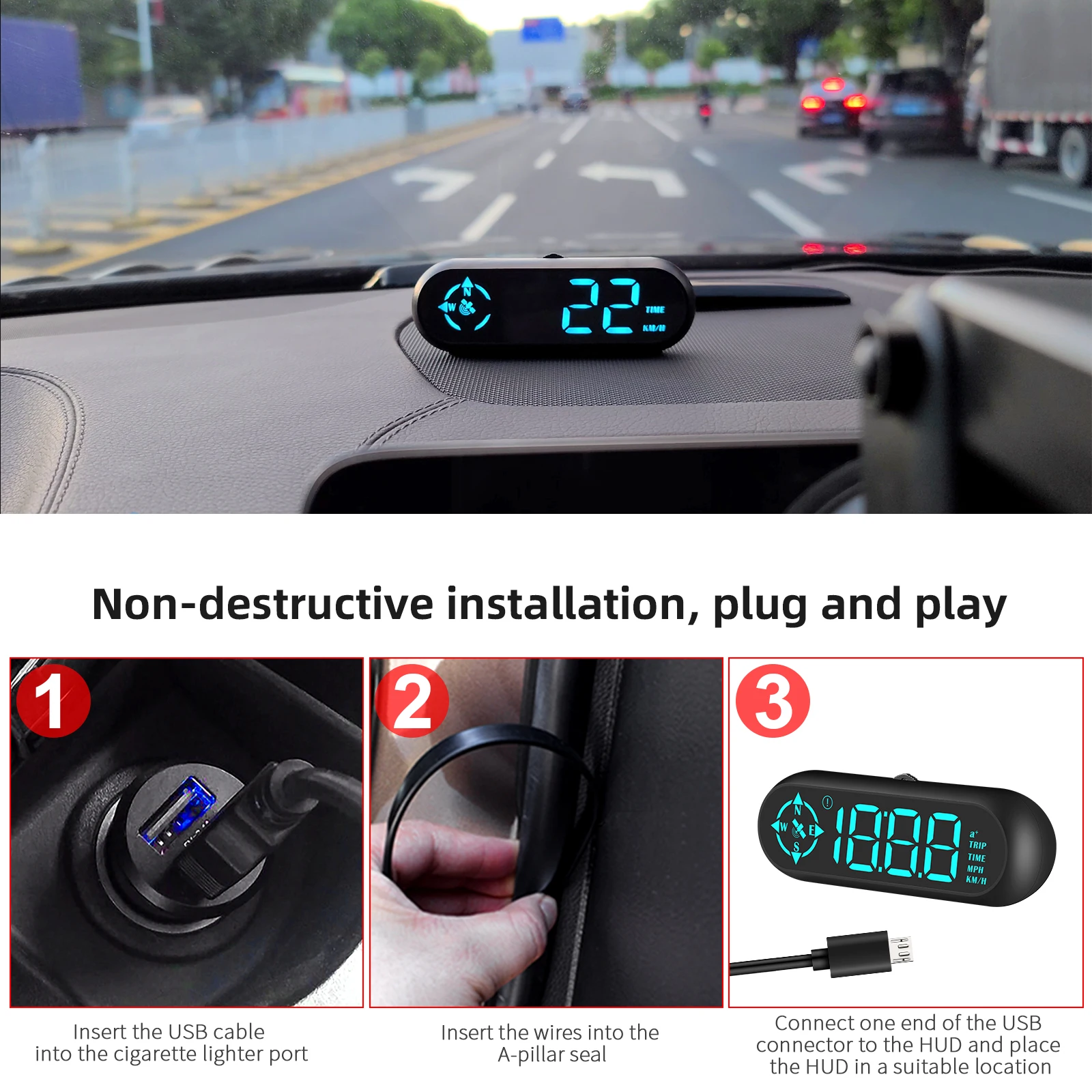 Car-GPS-Speedometer-Head-Up-Display-High-definition-LED-with-speeding ...