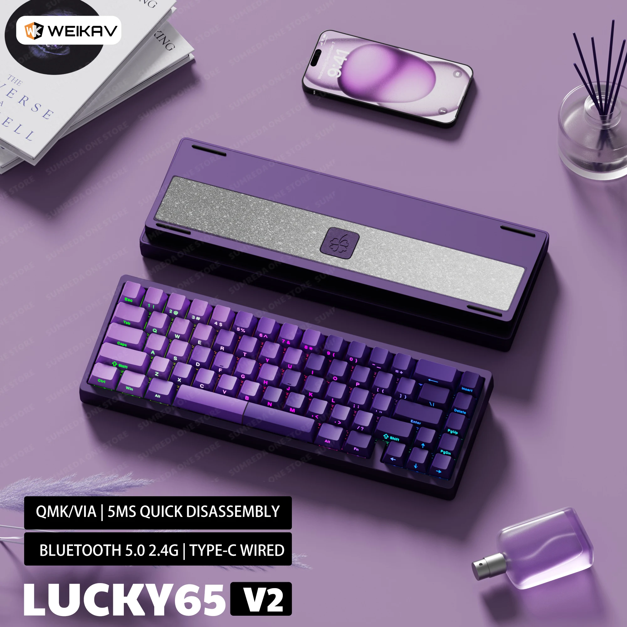 Lucky65-V2-Sugar65-Weikav-Lucky-65keys-Mechanical-Keyboard-Aluminum-Alloy-3-Mode-Rgb-Hot ...