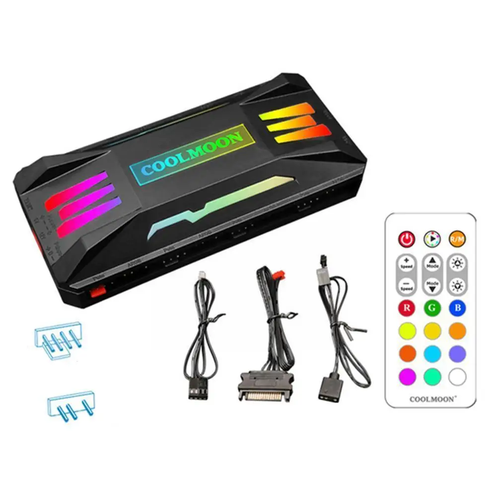 COOLMOON Controle remoto sem fio do ventilador, Hub ventilador ...