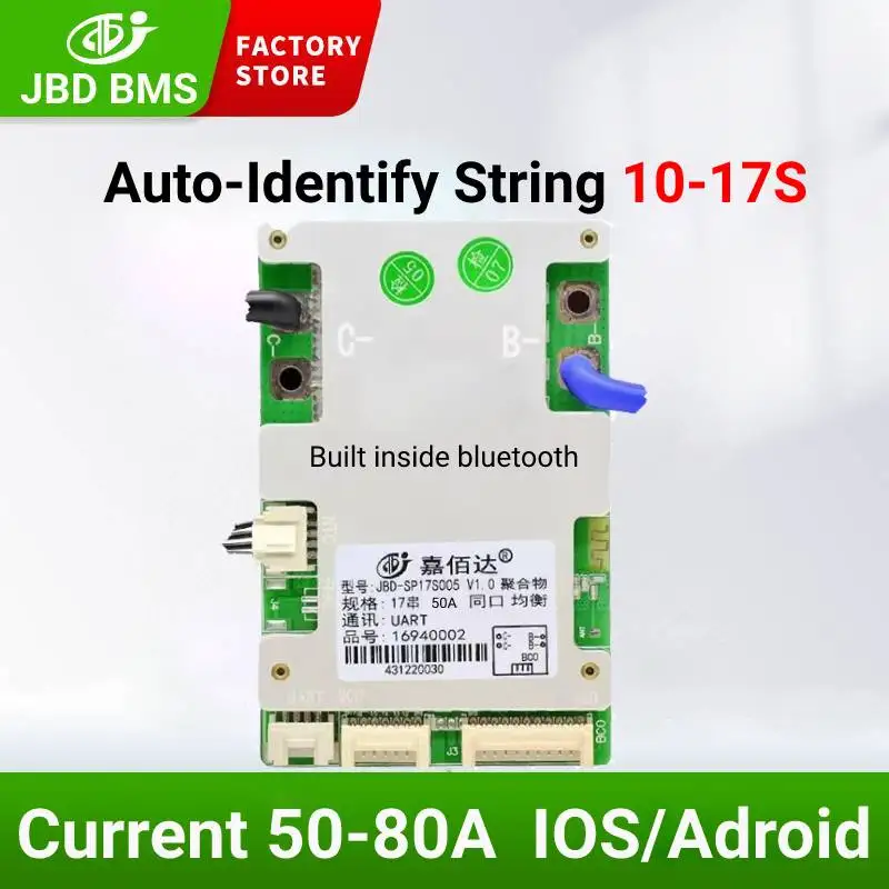 JBD Smart BMS 10S 12S 13S 14S 16S 17S LifePo4 BMS 20A 40A 50A 60A 80A ...