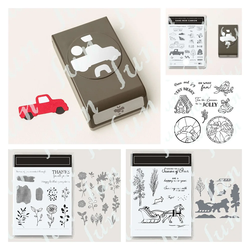 Horse & Sleigh Christmas Dies and Clear Stamps Sets DIY Handmade ...