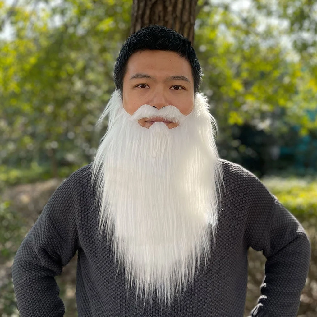 Santa Claus Beard Fun Elastic False Beard Novelty Prop Soft Men's and ...