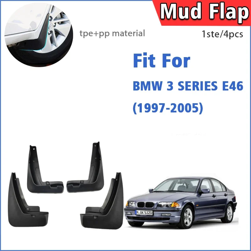 Front-Rear-4pcs-FOR-BMW-3-SERIES-E46-Mudflaps-Mudguard-Fender-Mud-Flap ...