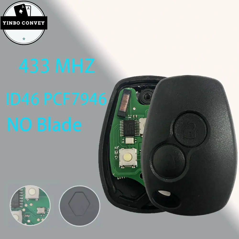 YINBO-2-Buttons-Car-Remote-Key-433MHz-PCF7946-ID46-Chip-5PCS-For ...