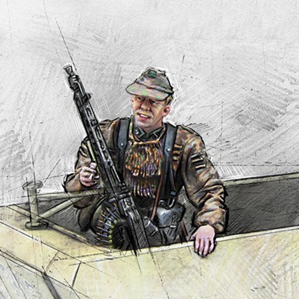 1-35-Machine-Gunner-1943-44-Resin-Model-figure-soldier-Military-themes ...