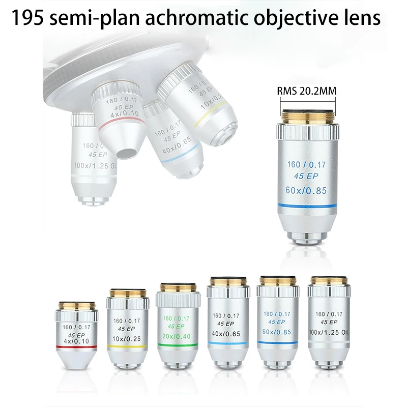 Optical-195-Biological-Microscope-Semi-plan-Achromatic-Objective-Lens ...