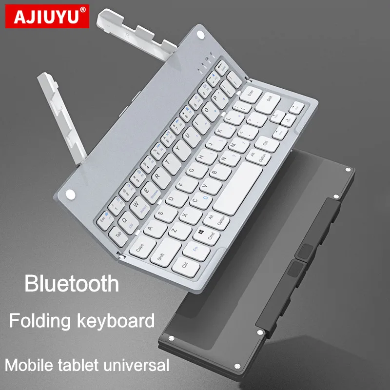 AJIUYU-Mini-Folding-Bluetooth-Keyboard-Wireless-Keyboard-with-Stand-For ...