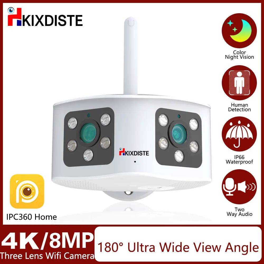 8MP 180 Degree Camera 4k 180 Ultra Wide View Angle Panoramic WIFI ...