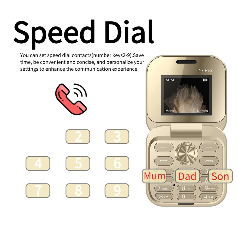 I17pro Mini Dual SIM Card Fold Mobile Phone 2G Network Video Player ...