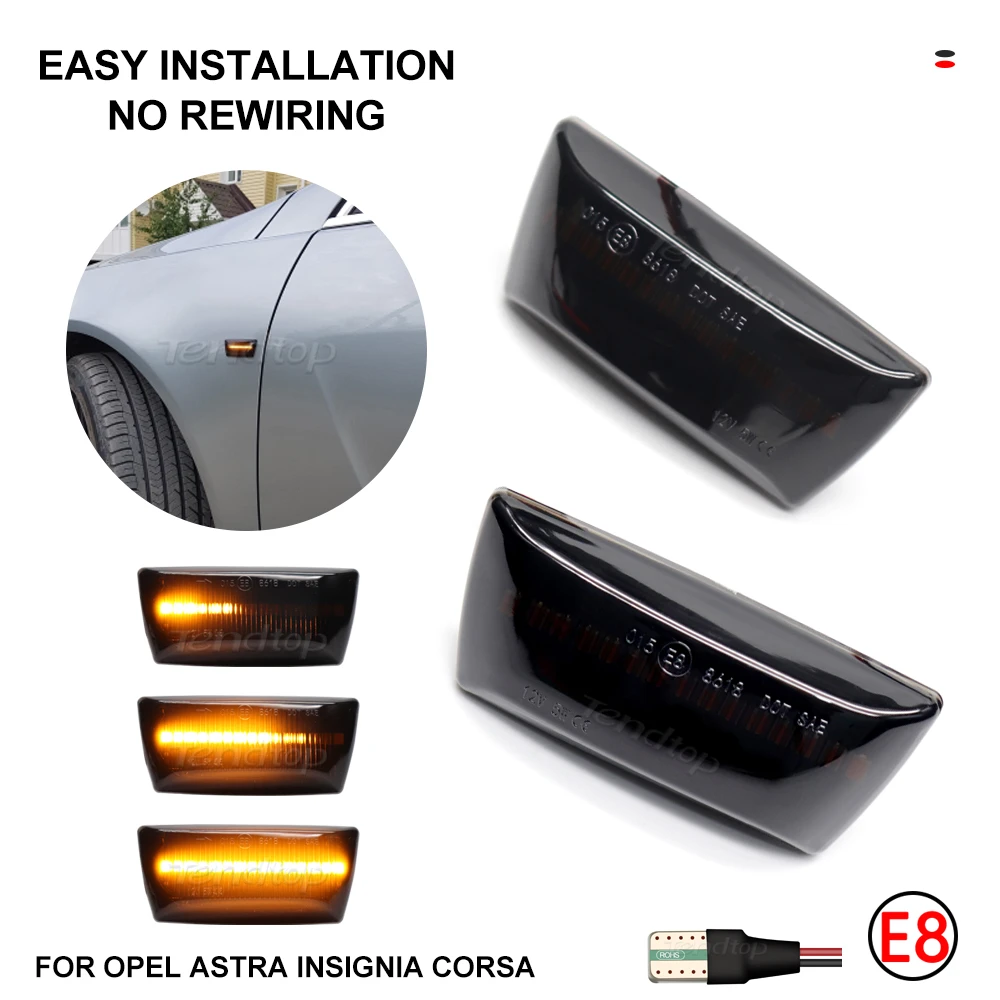 LED Dynamic Turn Signal Light Side Marker Lamp Indicator For OPEL Astra ...