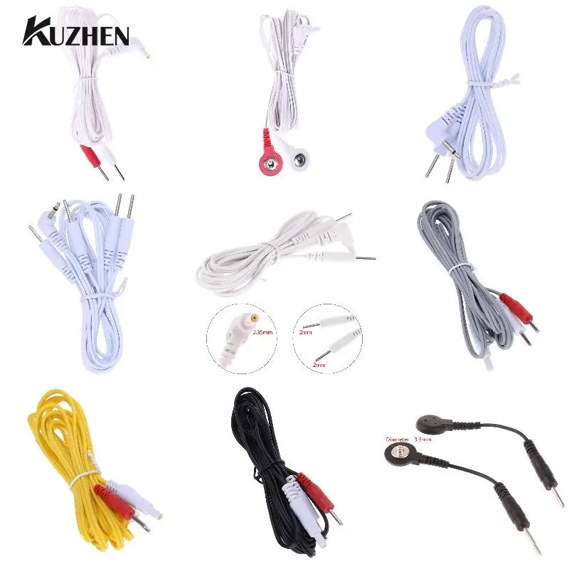 2/4Buttons Electrotherapy Electrode Lead Electric Shock Wires Cable For ...