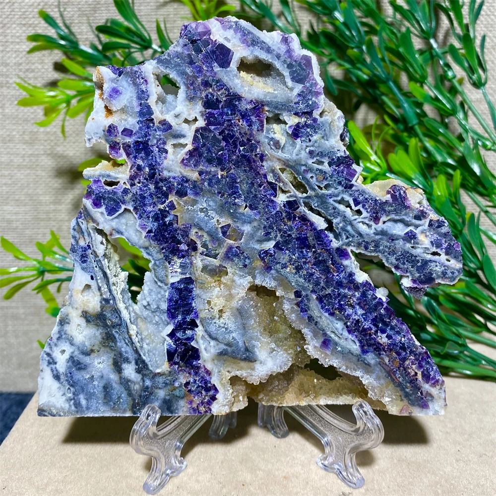 Stone-Slab-Crystal-Purple-Sphalerite-Natural-Quartz-Geode-Minerals ...