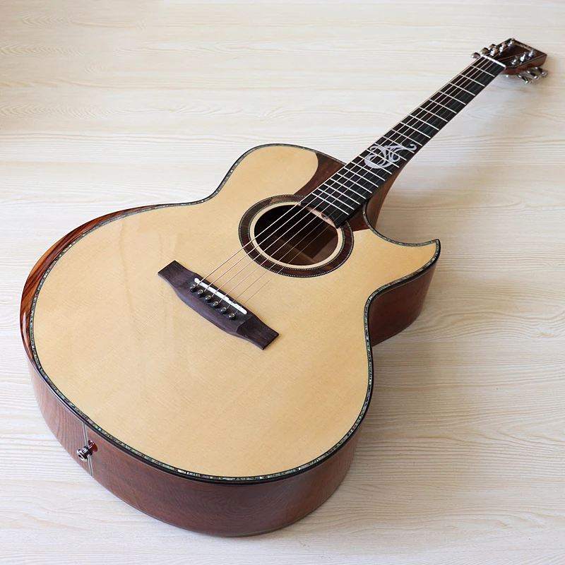 Professional-Acoustic-Guitar-Full-Solid-Wood-41-Inch-Guitar-Sharp-Angel ...