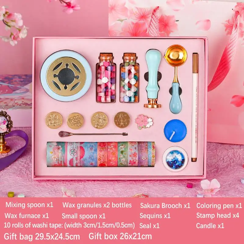 Wax-Seal-Stamp-Set-Box-Kit-Lacquered-Stamp-Craft-Supplies-Wedding ...