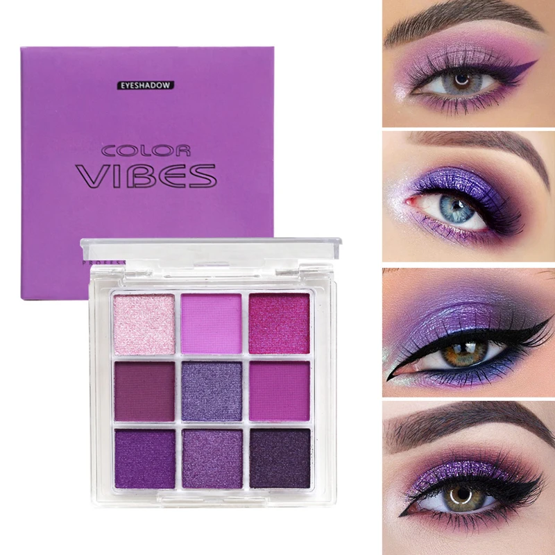 9-Colors-Glitter-Eyeshadow-Palette-Purple-Violet-Shimmer-Pearlescent ...