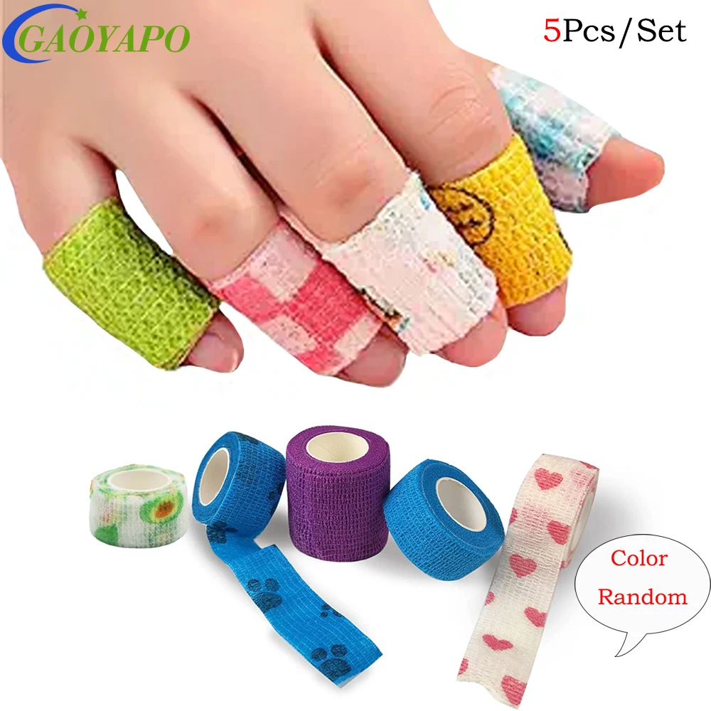 5Pcs-Set-2-5cm-Colorful-Wide-Self-Adhesive-Bandage-Breathable-Cohesive ...