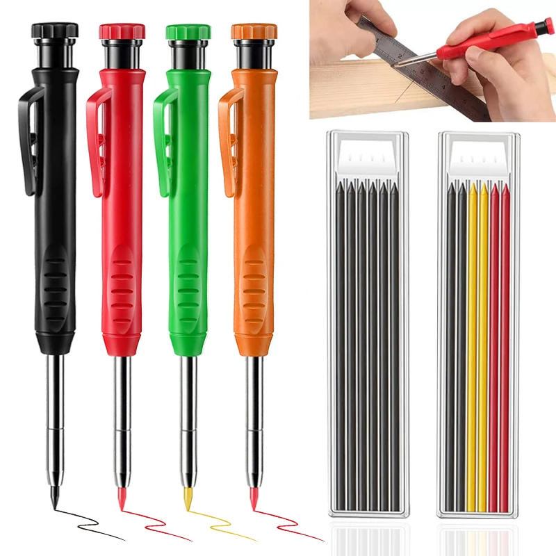 Solid-Carpenter-Pencil-with-Refill-Lead-and-Built-in-Sharpener ...