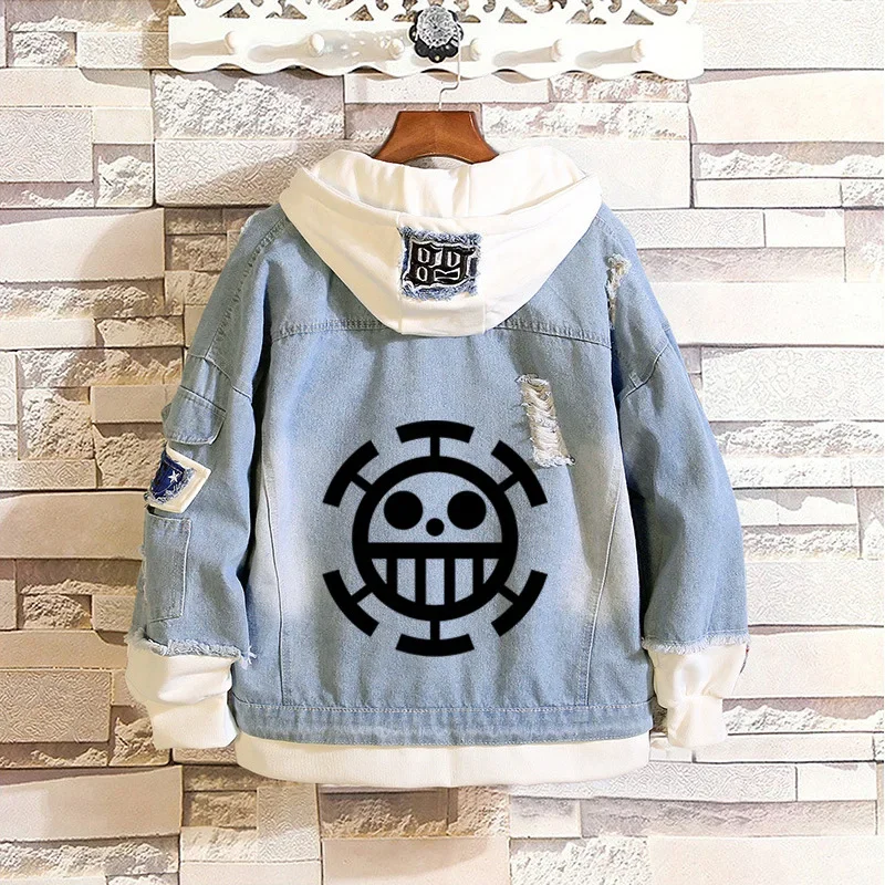 One-Piece-Cosplay-Jacket-Anime-Denim-Coat-Luffy-Print-Trafalgar-Law ...