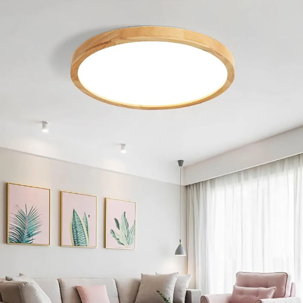 Nordic-LED-Ceiling-Lamp-Ultra-thin-Wooden-Minimalist-LED-Panels-Ceiling ...