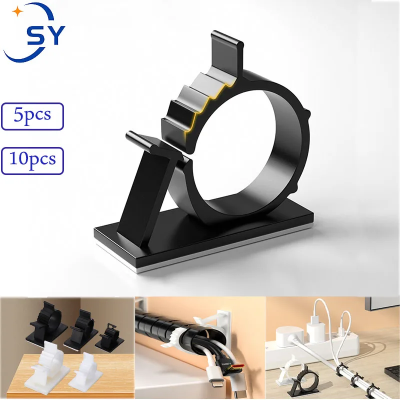 Self Adhesive Cable Organizer Manage Wire Holder Clips Fasteners Cord ...