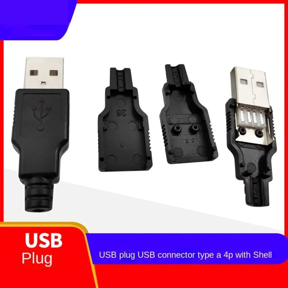 USB-Connector-Black-Type-A-USB-Plug-Type-A-With-Case-Male-USB-Socket ...