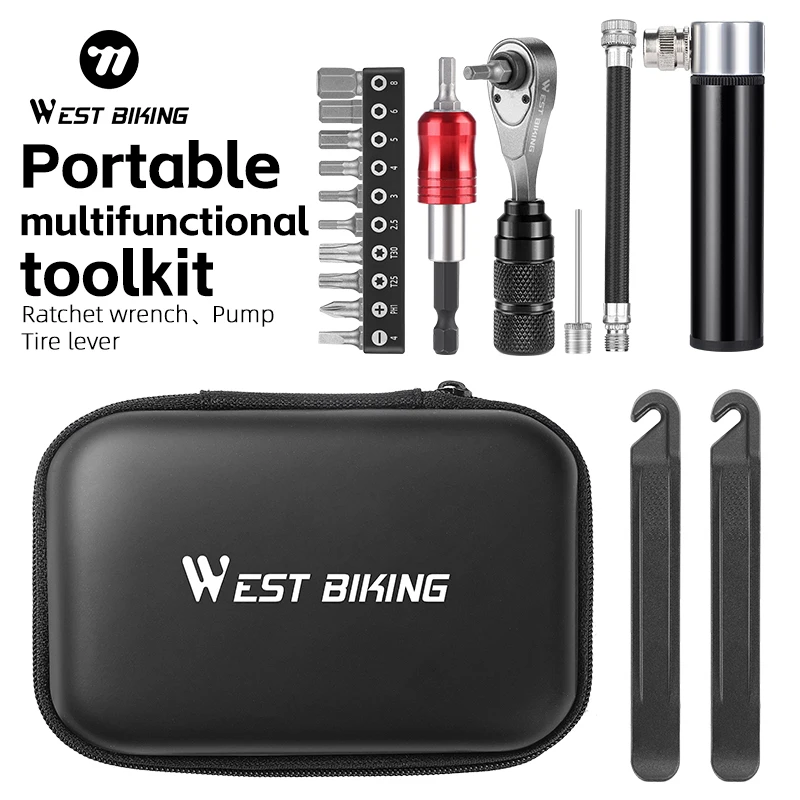 WEST BIKING Bicycle Portable Tools Repair Bags Set Multipurpose Bike ...