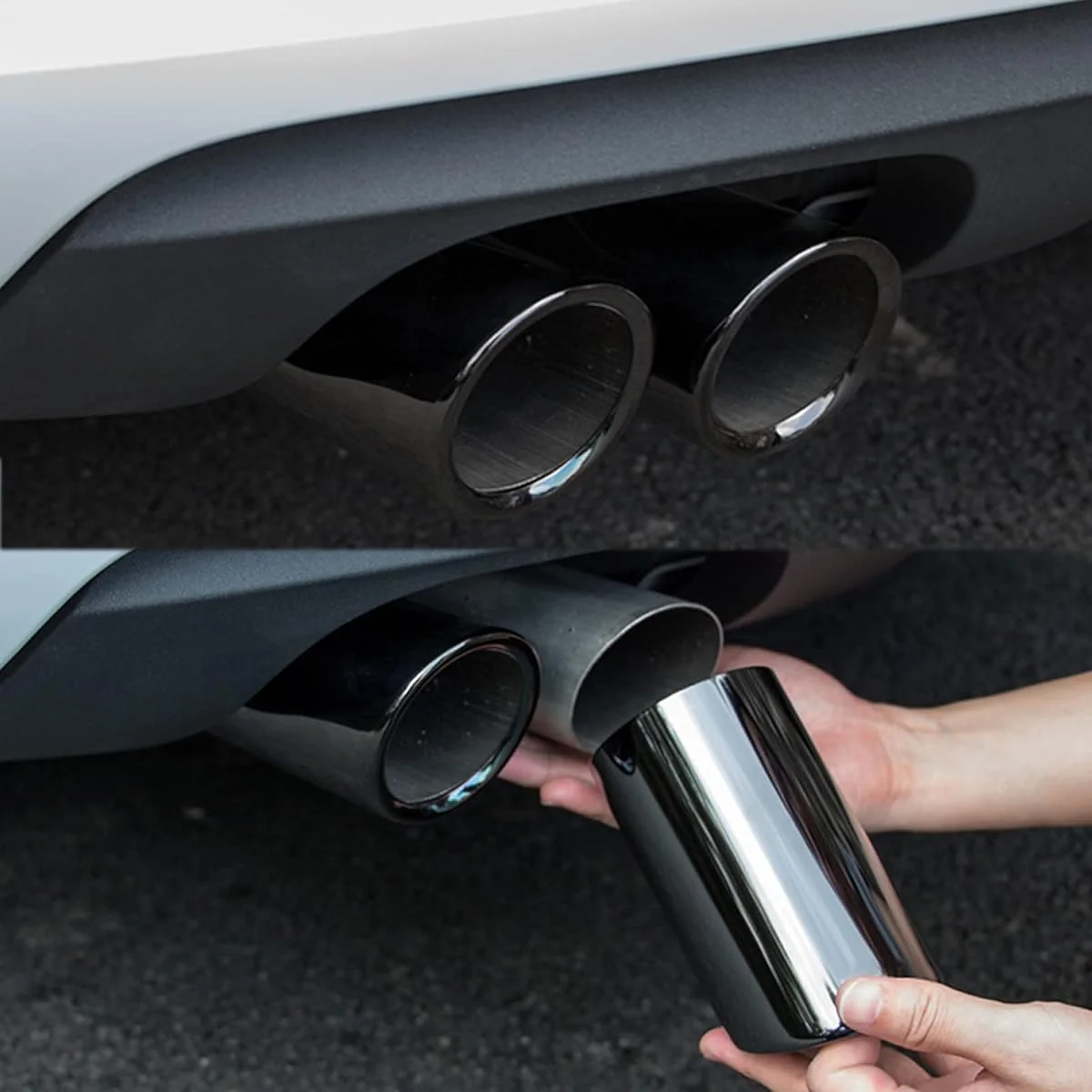 2PCS/lot Exhaust Tips For Audi A4 A3 Q5 Stainless Steel Car Exhaust ...