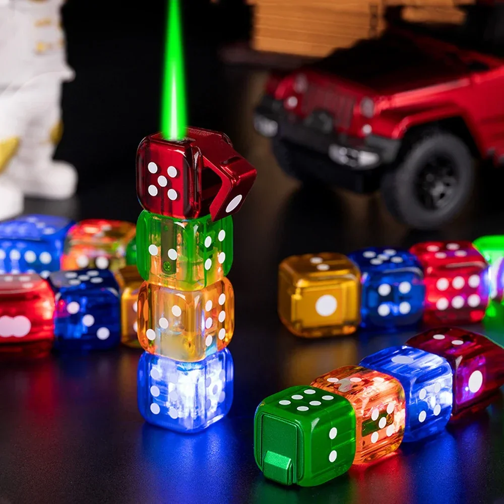 Creative-Green-Flame-Dice-Lighter-Cool-LED-Colorful-Light-Windproof ...