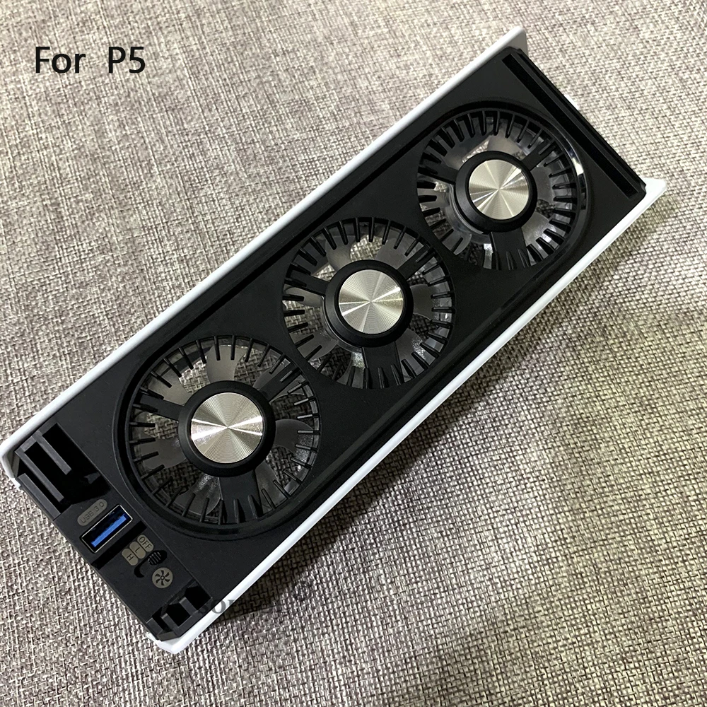 Upgraded Cooling Fan Quiet Cooler Fan LED Light USB3.0 Hubs for PS5 ...