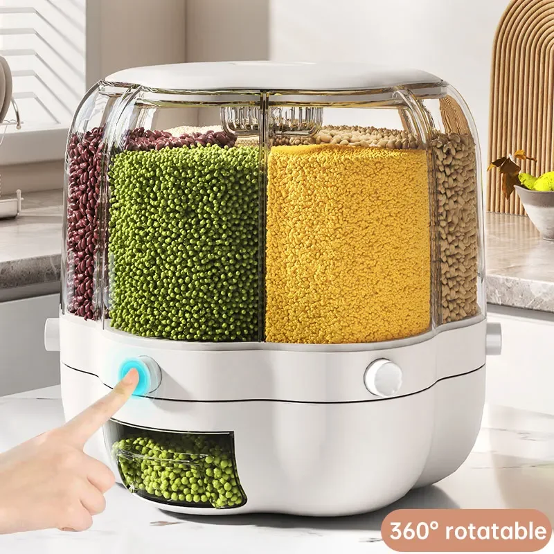 6-Grid-Rotating-Grain-Dispenser-Large-Capacity-Rice-Storage-360 ...