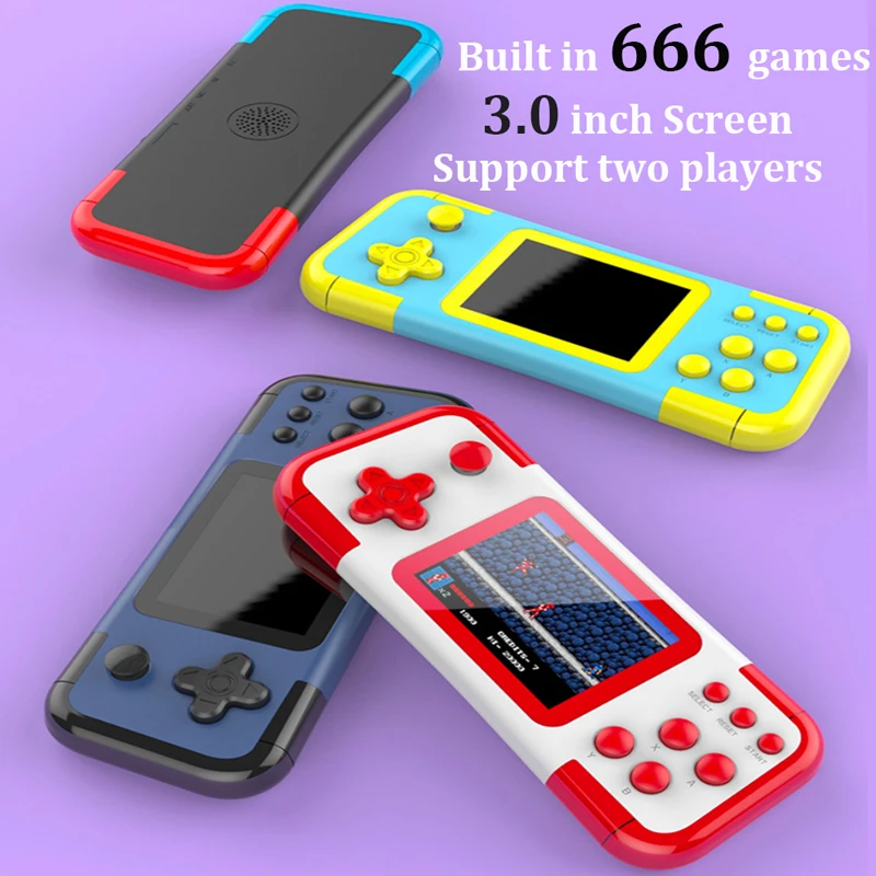 8 Bit Mini Retro Handheld Game Console With 666 Classic Games 3.0 Inch ...