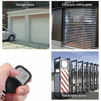 433MHz Garage Door Remote Control 4 Keys Duplicator 330MHz Fixed Code For 8 Dip Switch Auto Scan ...