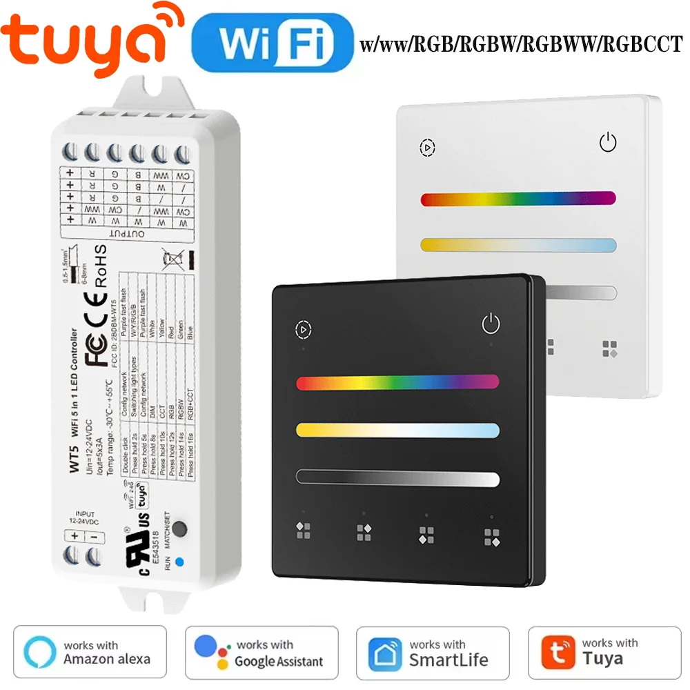 Tuya Wifi WT5 LED Controller 5in1 RGBCCT LED Strip Light Controler 4 ...