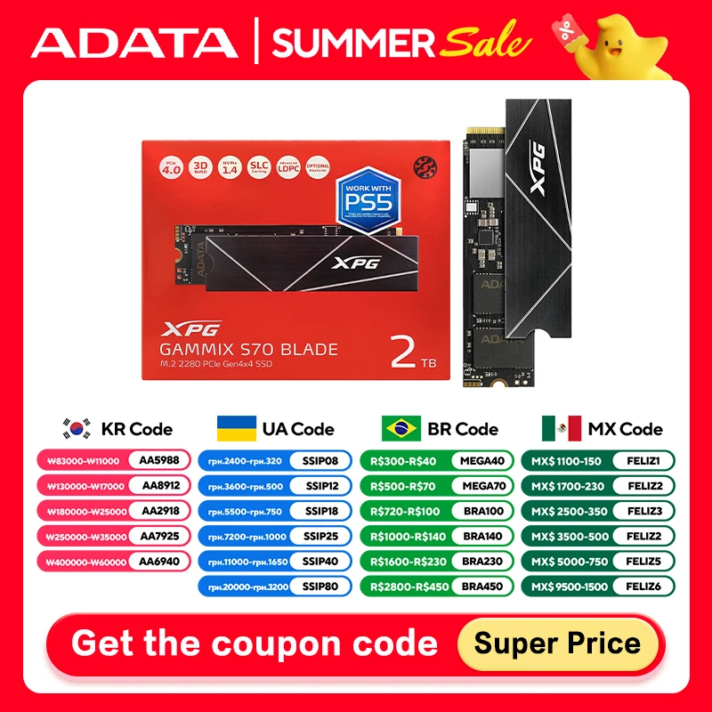 ADATA-XPG-GAMMIX-S70-BLADE-SSD-PCIe-4x4-NVMe-M-2-2280-Solid-State-Drive ...