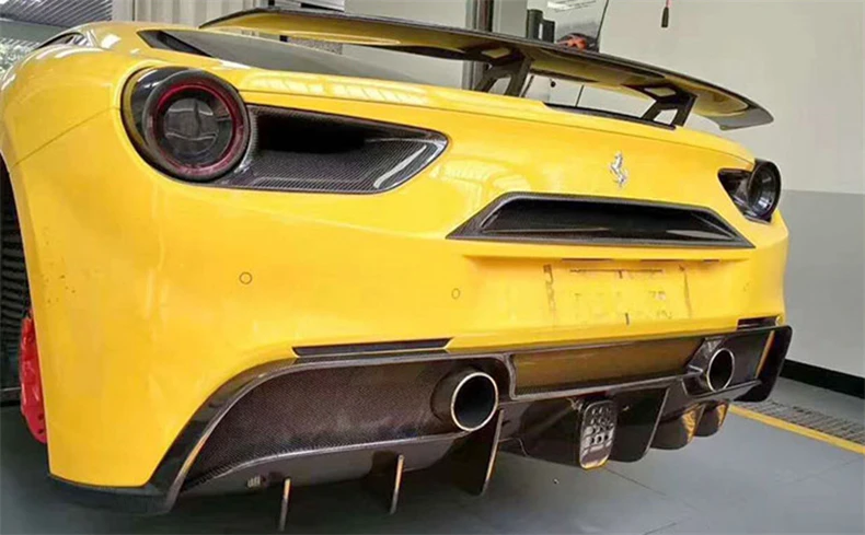 For Ferrari 488 High Quality REAL Carbon Fiber Rear Diffuser Bumper Lip ...