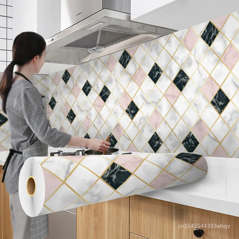 Kitchen-Oil-proof-Self-Adhesive-Wallpaper-Waterproof-Furniture-Home ...