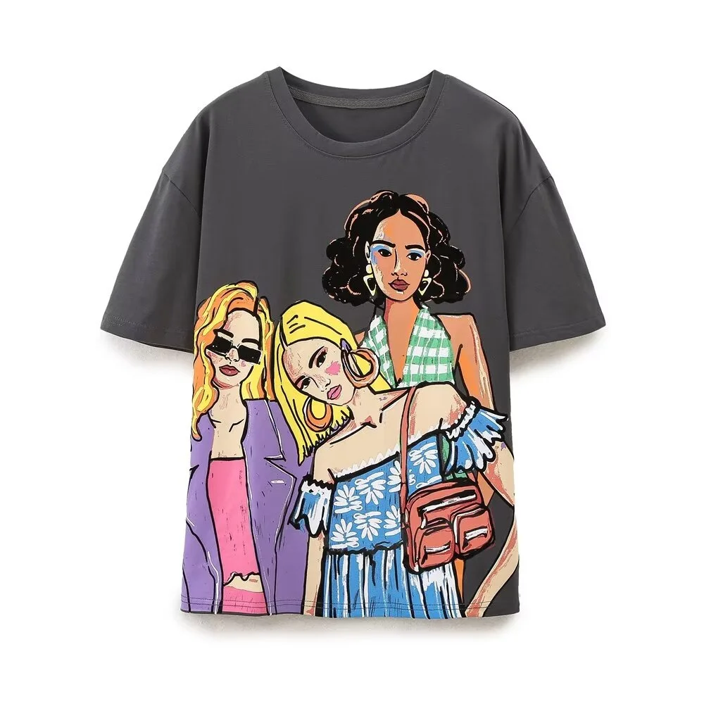 PB-ZA-Camiseta-holgada-de-manga-corta-para-mujer-prenda-de-estilo ...