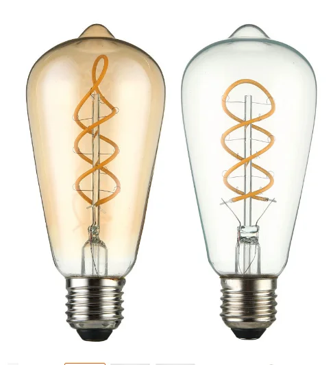 LED Bulb ST64 E27 8W 220V 110V 2200K Dimmable Vintage Spiral Filament ...