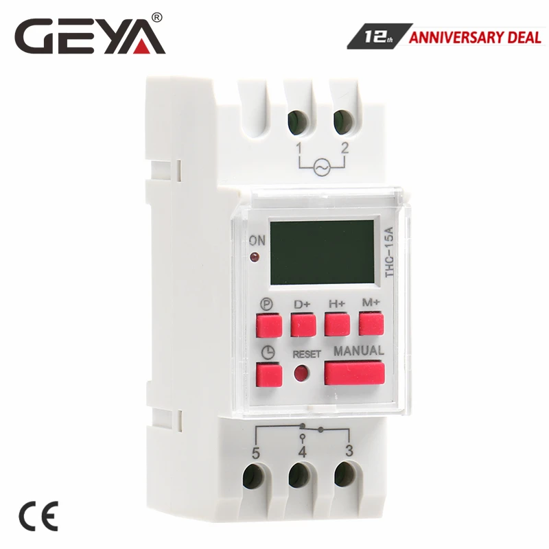Geya Din Rail Dc Timer Switch 16a 20a 30a Weekly Programmable Lcd ...