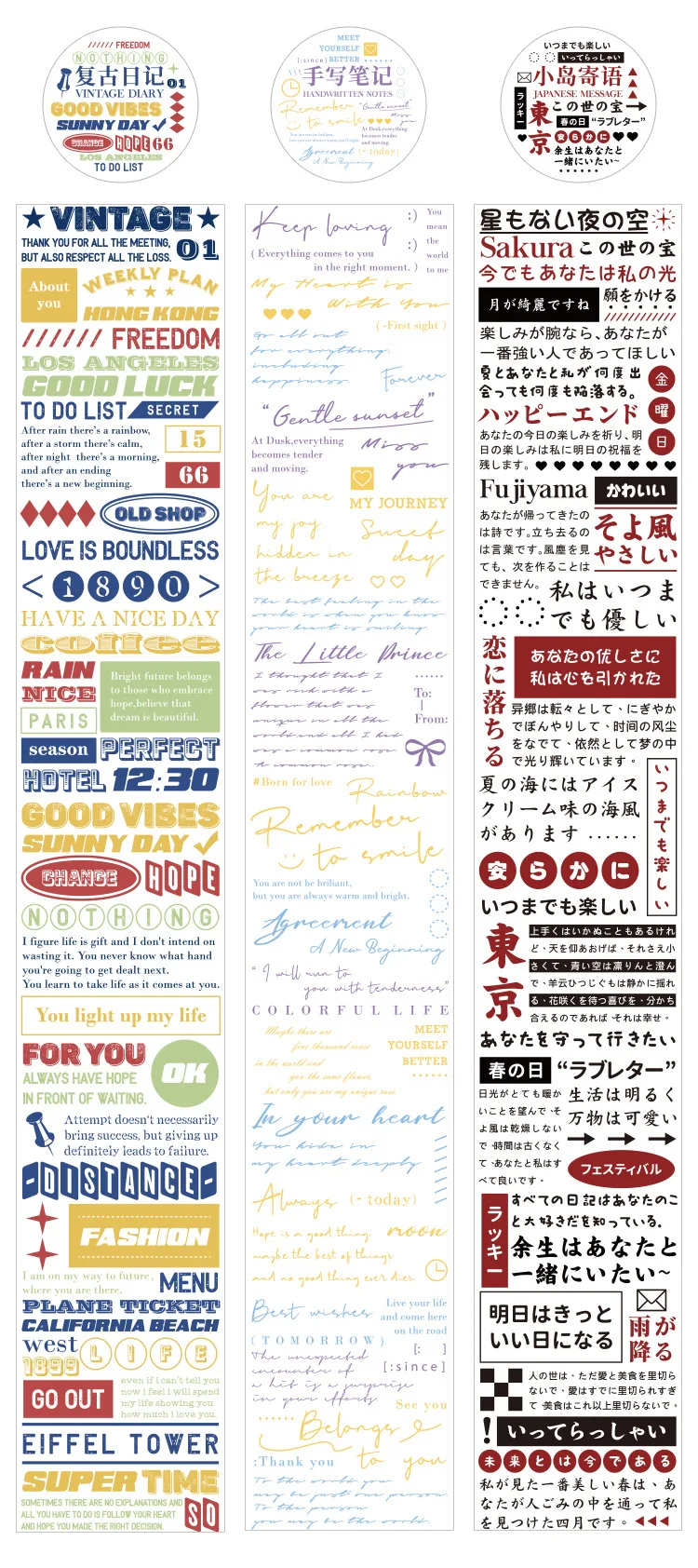 Basic Text Word Masking Washi Tape Vintage English Special Oil ...