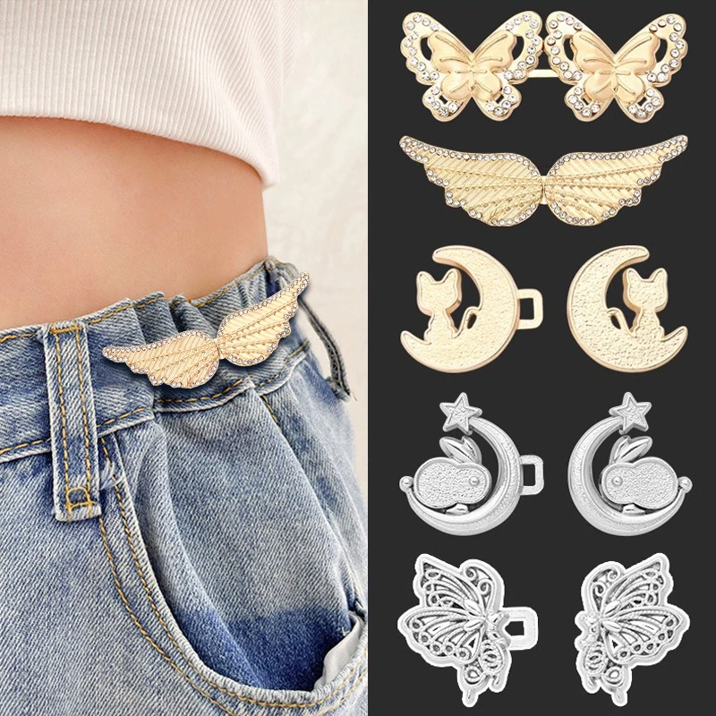 1set-Tighten-Waist-Button-Wing-Butterfly-Moon-Skirt-Pants-Jeans ...