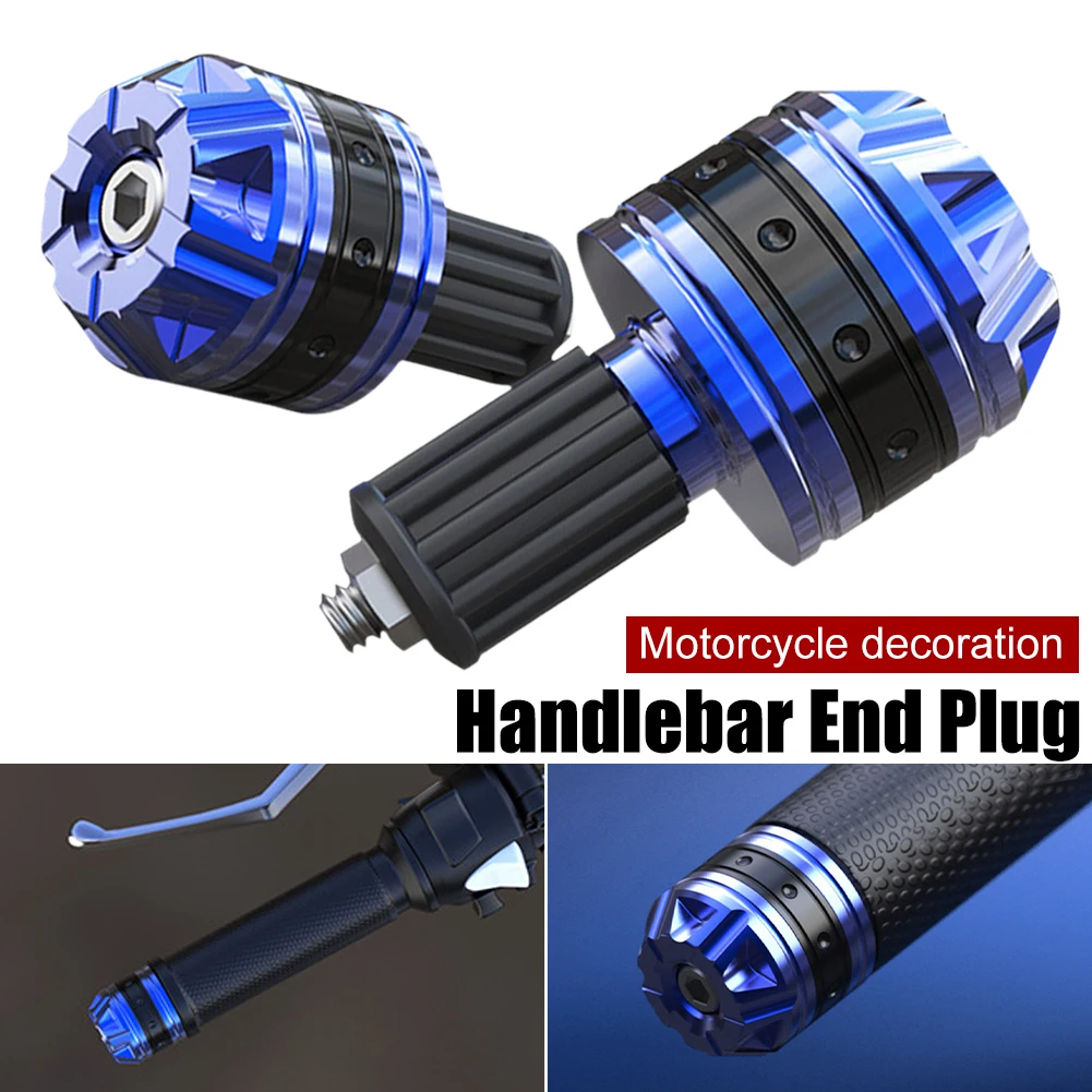 1Pair-Motorcycle-Handlebar-Grip-Bar-End-Plug-Aluminum-Alloy-Handlebar ...